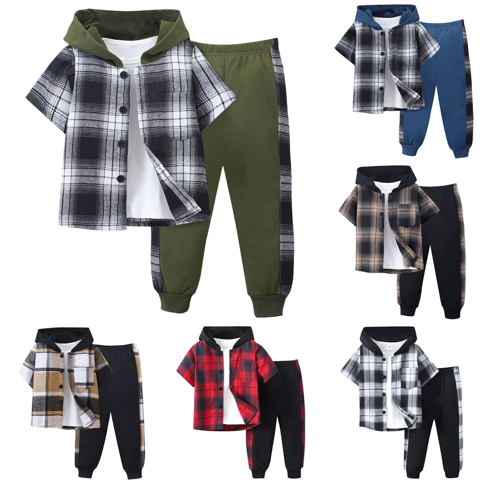 Matching Brothers Outfits Boys Fall Toddler Baby Boy Clothes Flannel ...