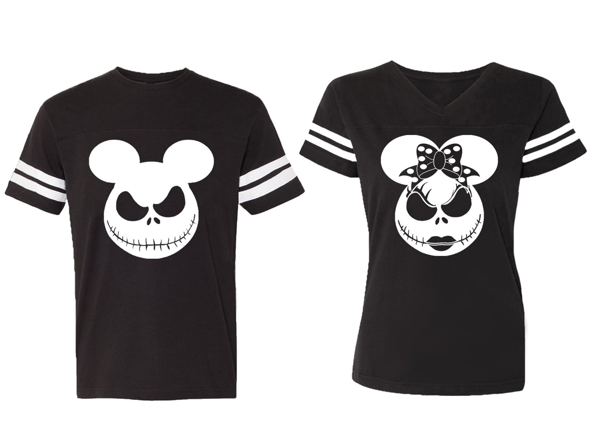 Matching Couple Cotton Jerseys (Men Black / Women Black) (Men L / Women ...