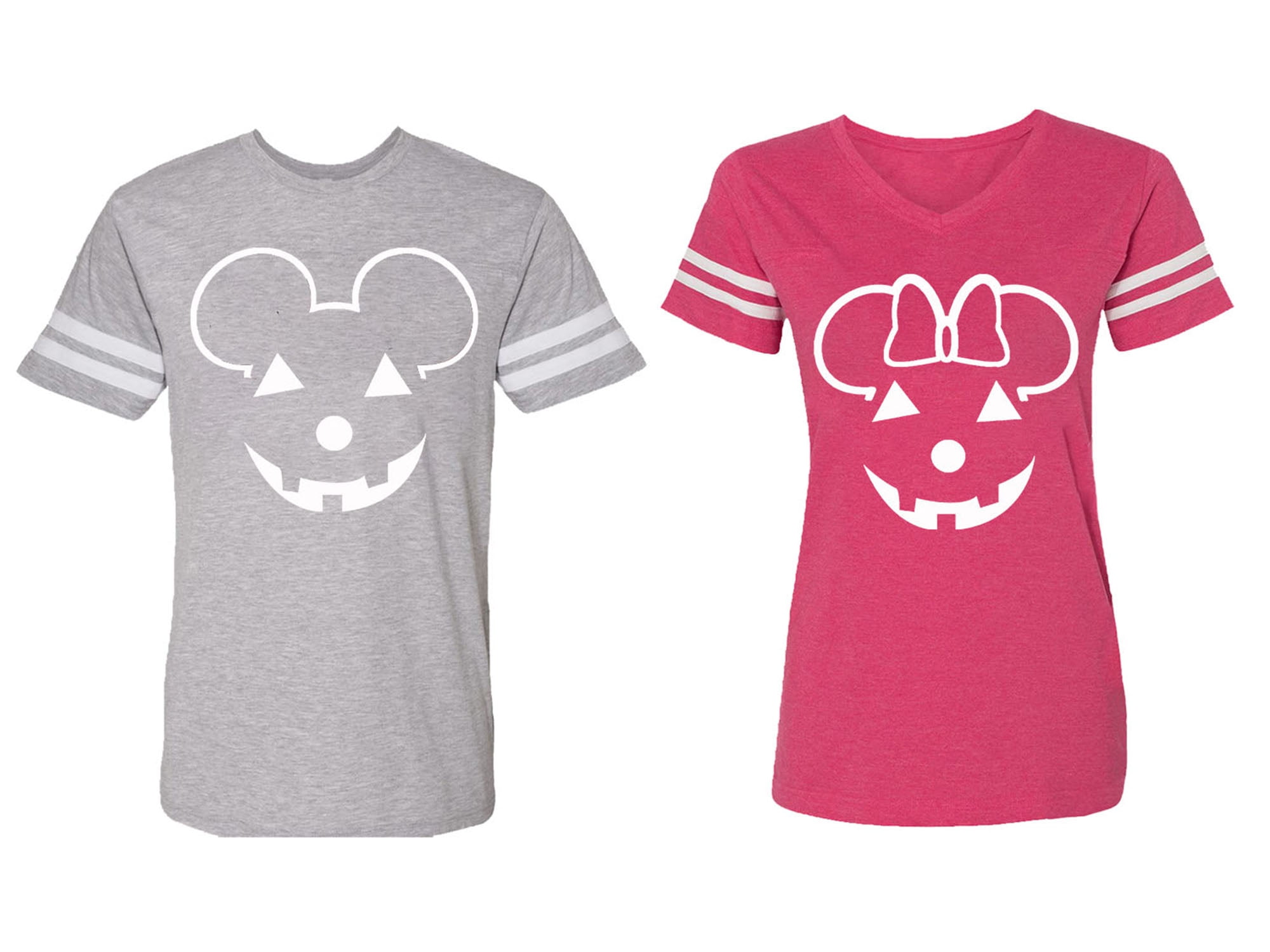 Matching Couple Cotton Jerseys (Men Heather / Women Pink) (Men S ...