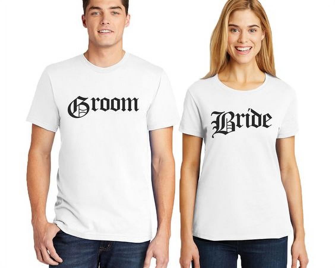 Matching Couple Shirts Groom Bride Men Women Couple Tshirts Printed ...