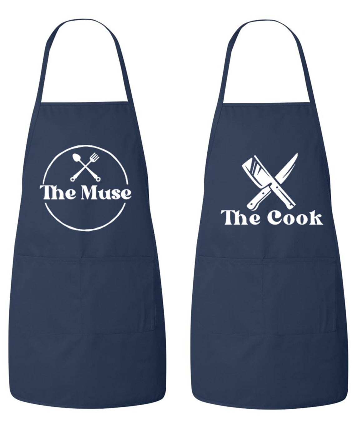 Matching Couples Aprons Set, The Muse & The Cook Aprons Set, Mr and Mrs ...