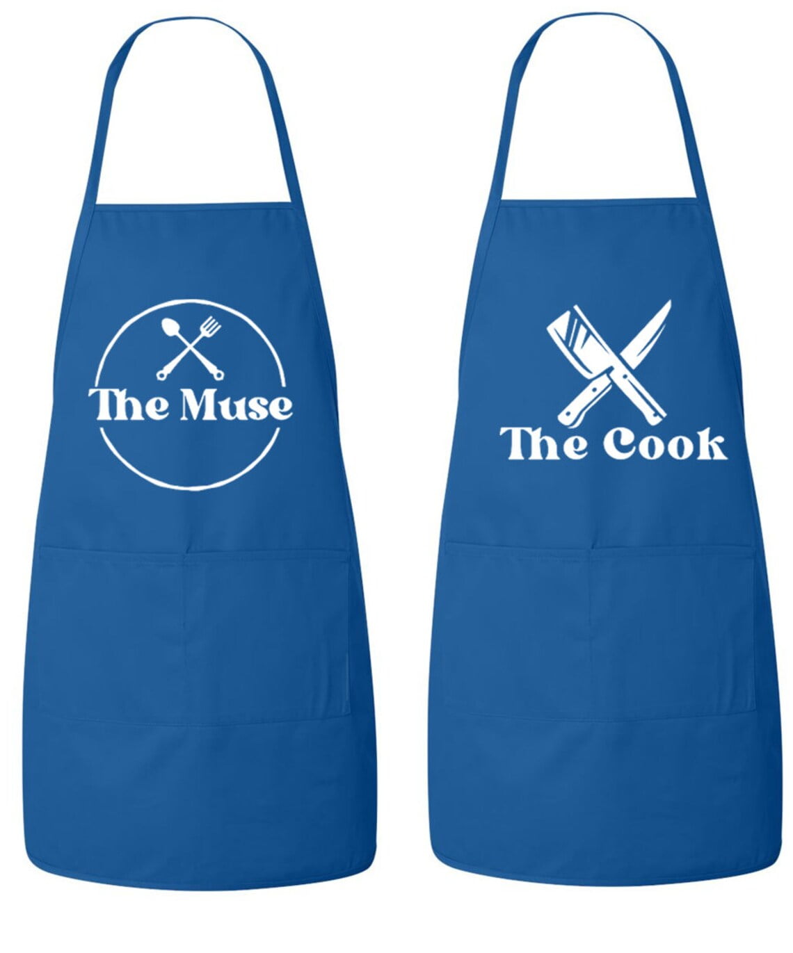 Matching Couples Aprons Set, The Muse & The Cook Aprons Set, Mr and Mrs ...