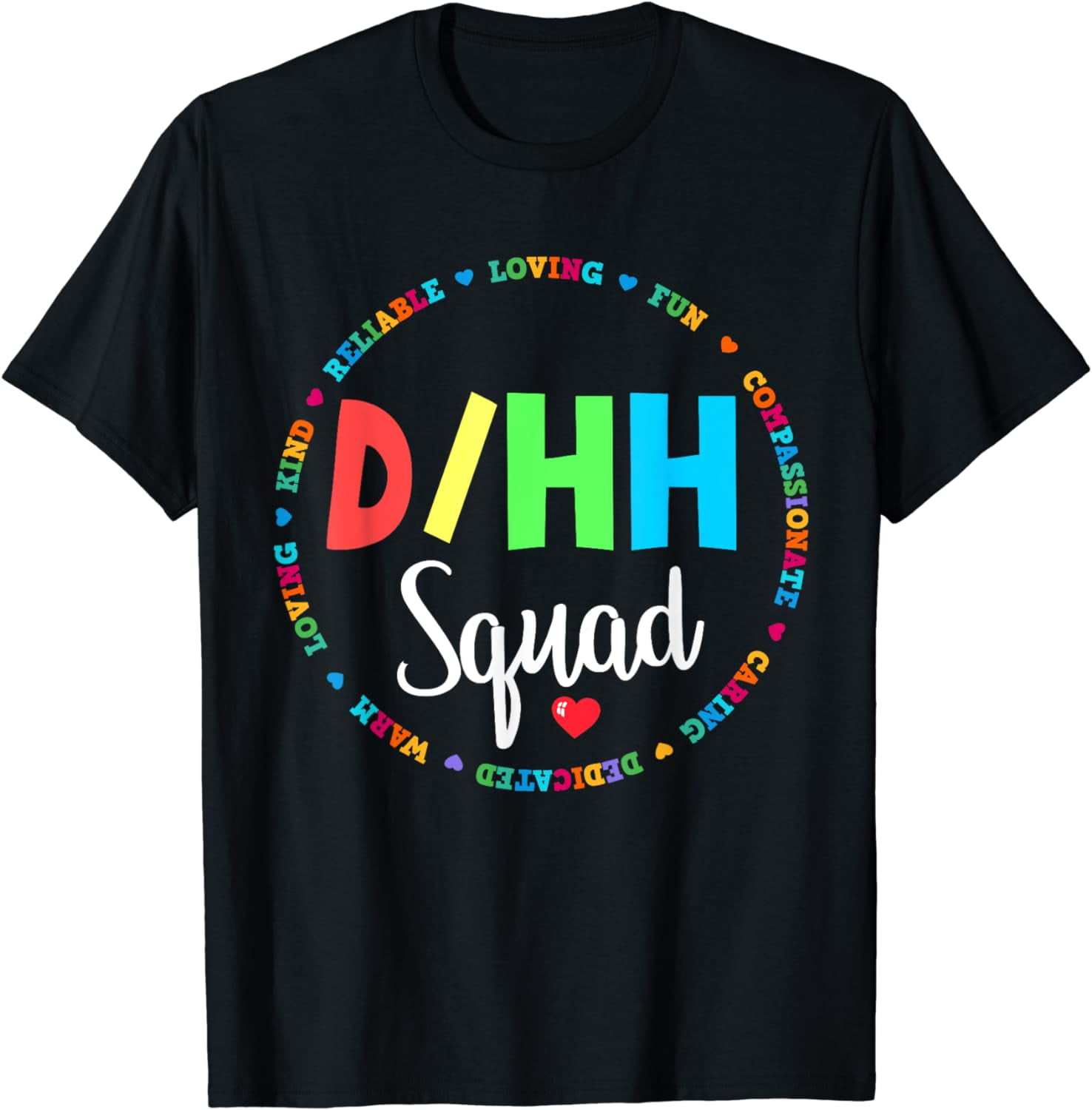 Matching D/HH Teacher Deaf Hard of Hearing ASL Squad Team T-Shirt ...