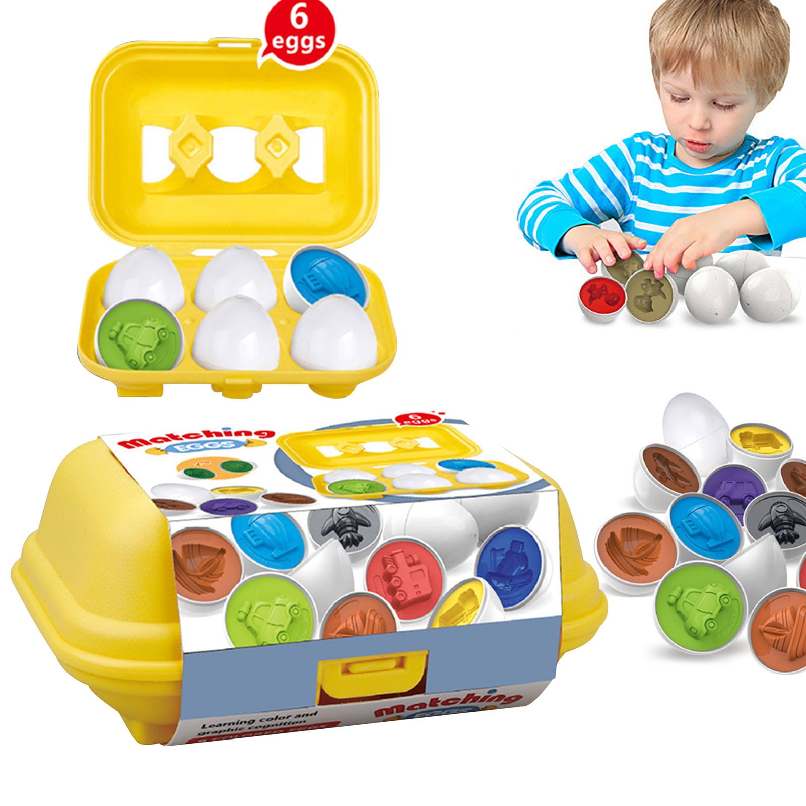 Matching Egg Educational Color Shape Pairing Shapes And Sorting ...