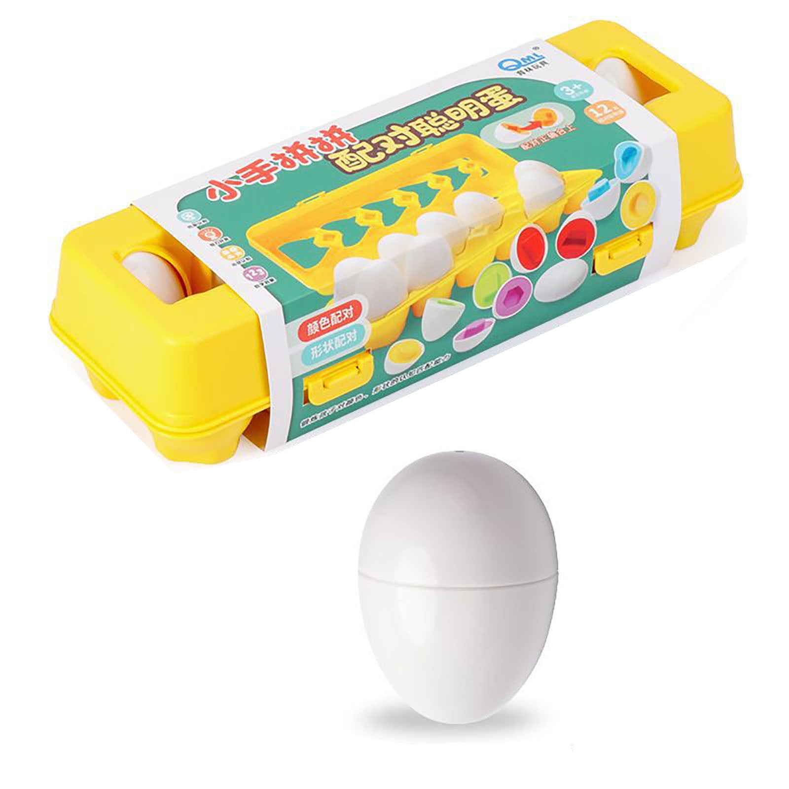 Matching Eggs 12 pcs Set Color & Shape Recoginition Sorter Puzzle for ...