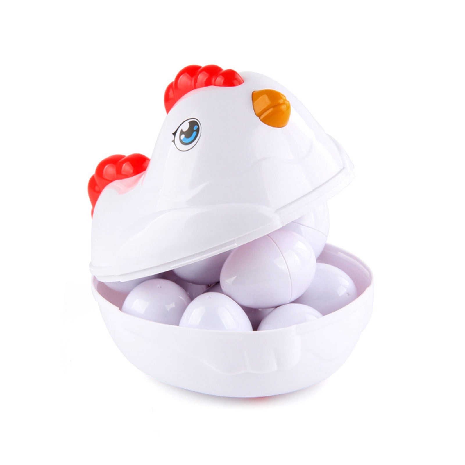 Matching Eggs Toddler Toy with Push & Pull Chicken Box, 12 Pcs ...
