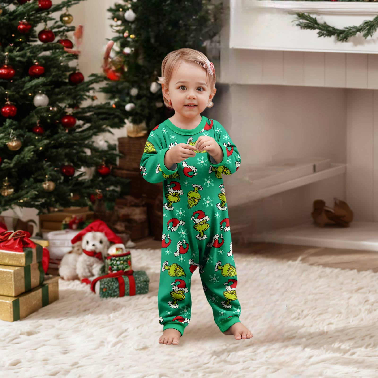 Matching Family Christmas Green Pajamas, 2 Pcs Merry Greenmas Christmas ...