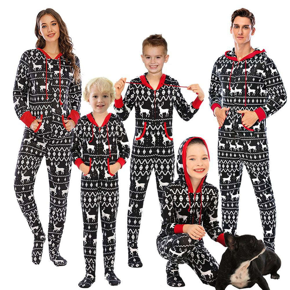 Matching Family Christmas Onesie Pajama Set with Pockets Zipper Front ...