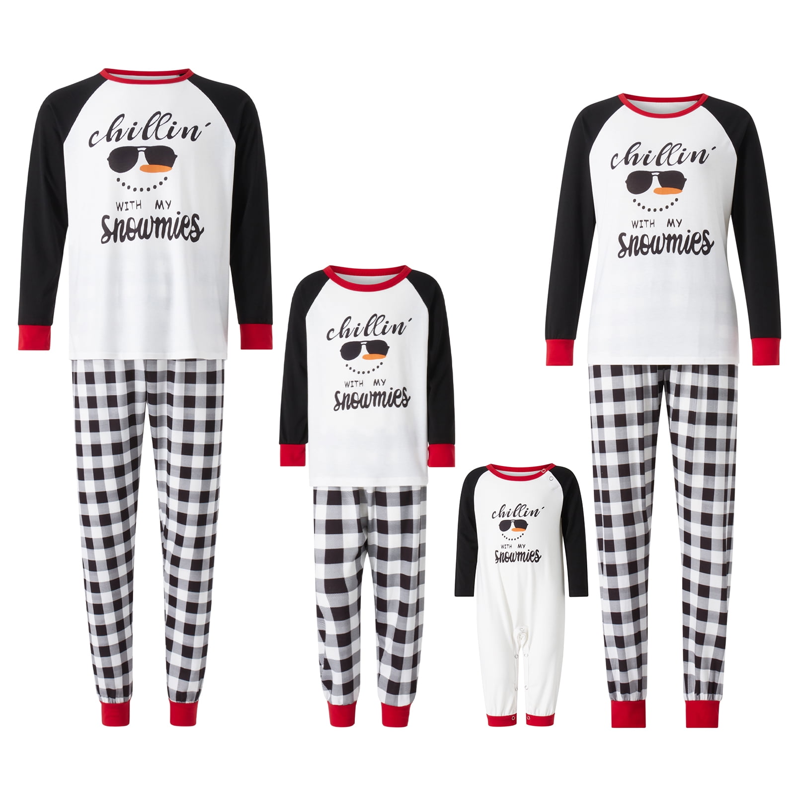Matching Family Christmas Snowman Printed Pajamas Xmas Pjs Women Men ...