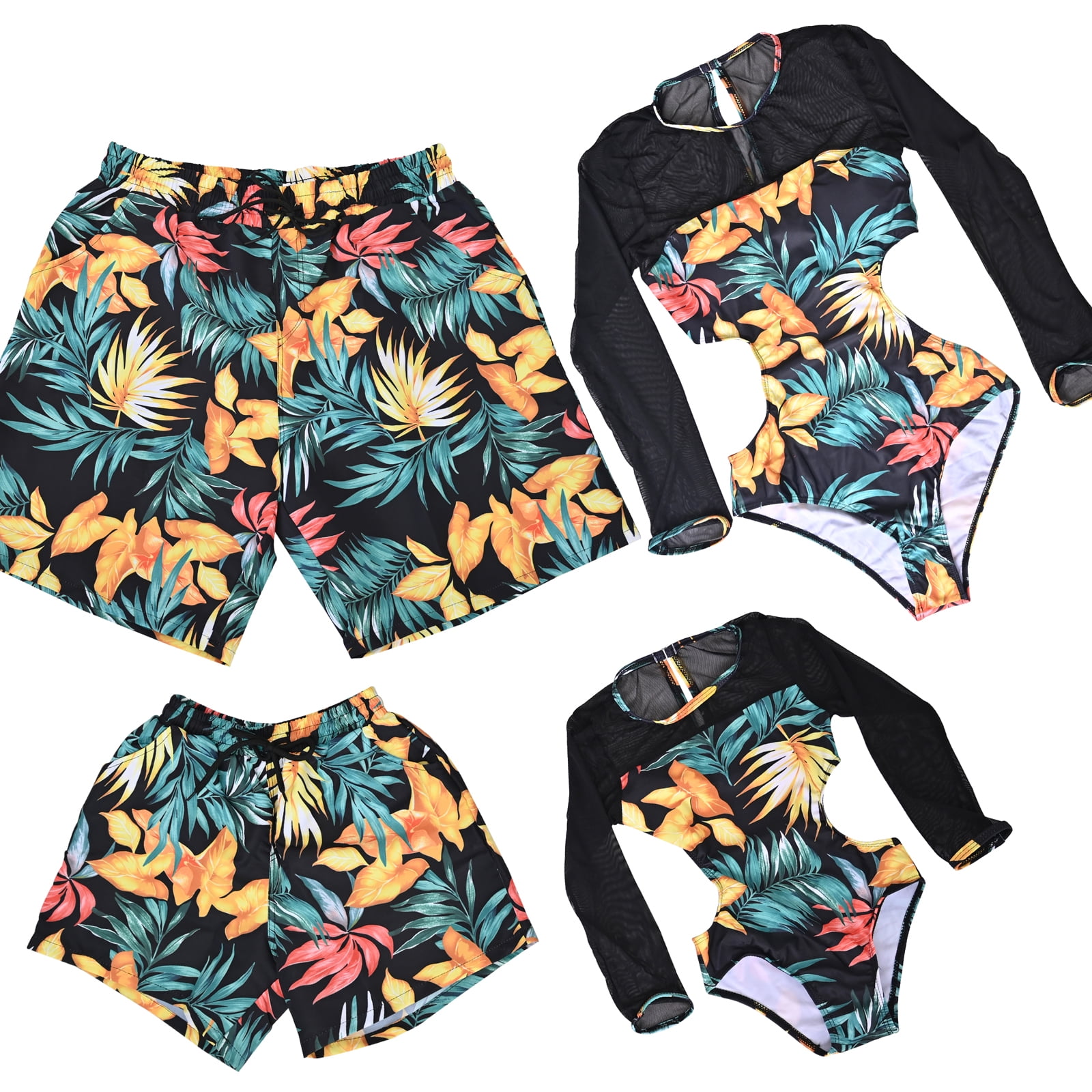 Matching Family Hawaiian Swimsuit Mother Daughter Matching Swimwear ...