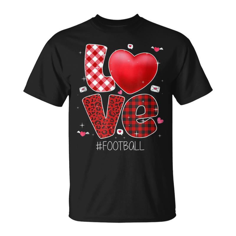 Matching Family Love Football Heart Couple Valentine V2Tshirt - Walmart.com