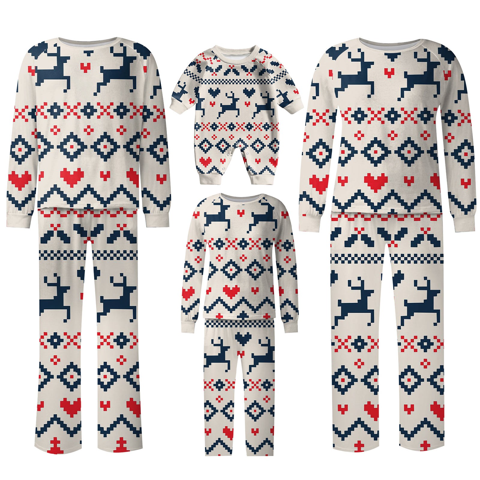 Matching Family Pajamas Christmas Dots Pixel Art Christmas Onesie ...