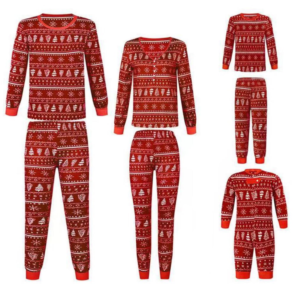 Matching Family Pajamas Sets Christmas PJ's Snowflake Print Top and ...