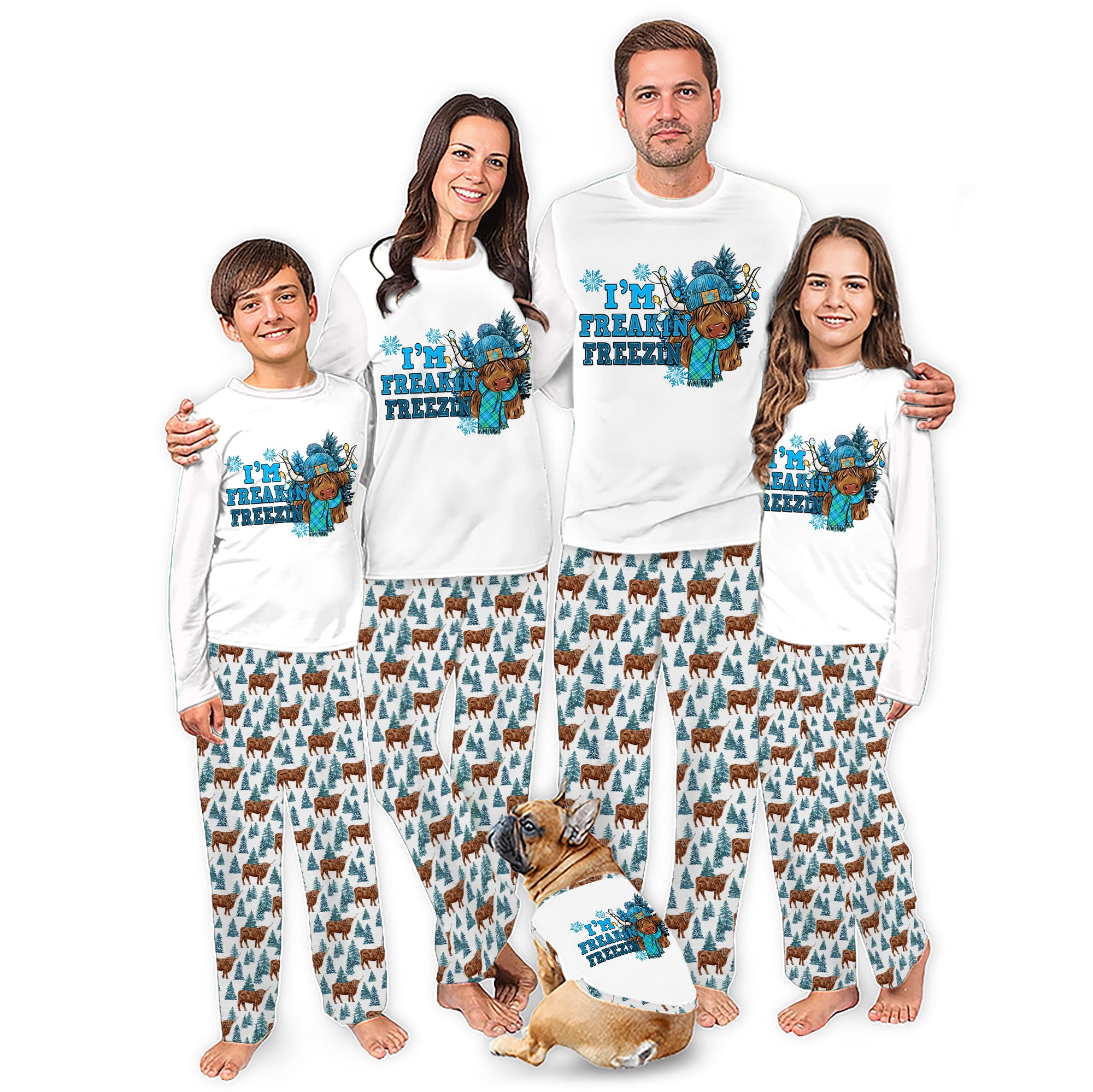 Matching Family Pajamas Winter Highland Cow Theme Available in Sizes NB ...