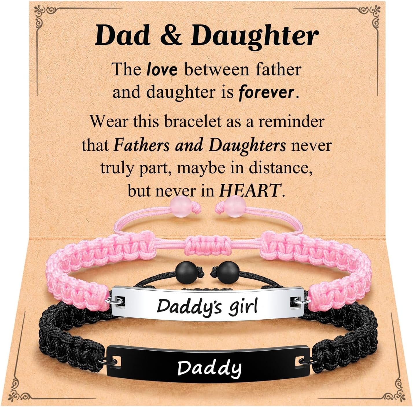 Matching Father Daughter Bracelet Personalized Gift Set for Dad Daddy ...