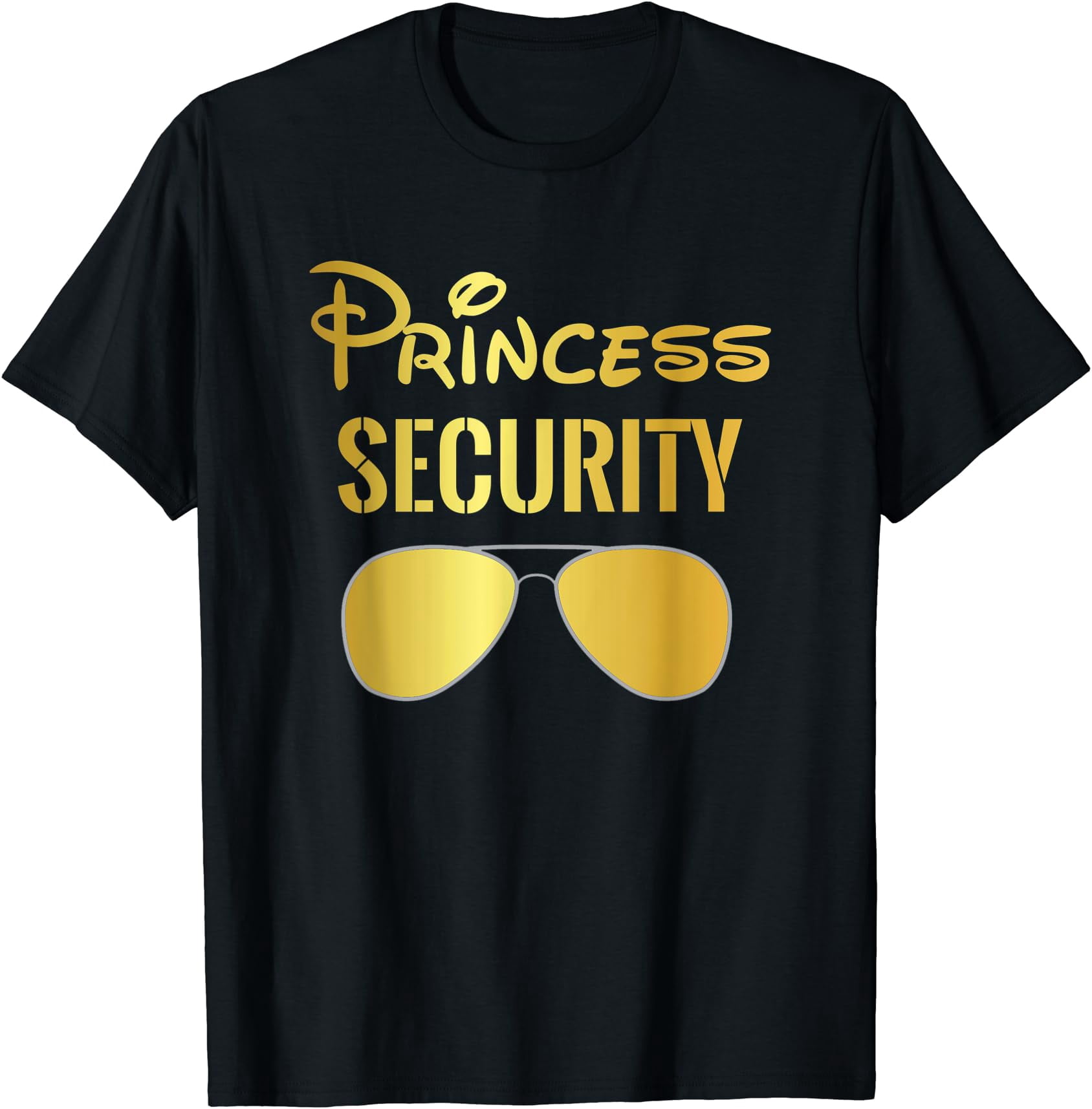 Matching Gold Princess Security Agency Dad Protection Men's T-Shirt ...