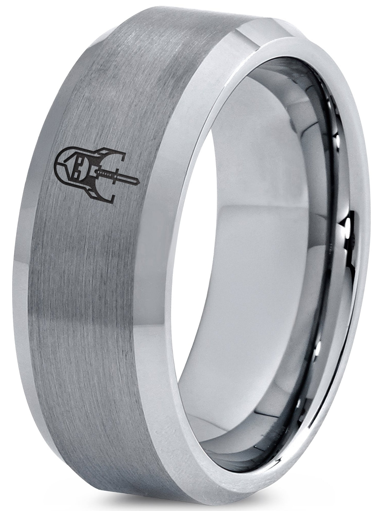 Gamer Gray Thick Band Rings Minimalist Tungsten Mama Tungsten Ring Men ...