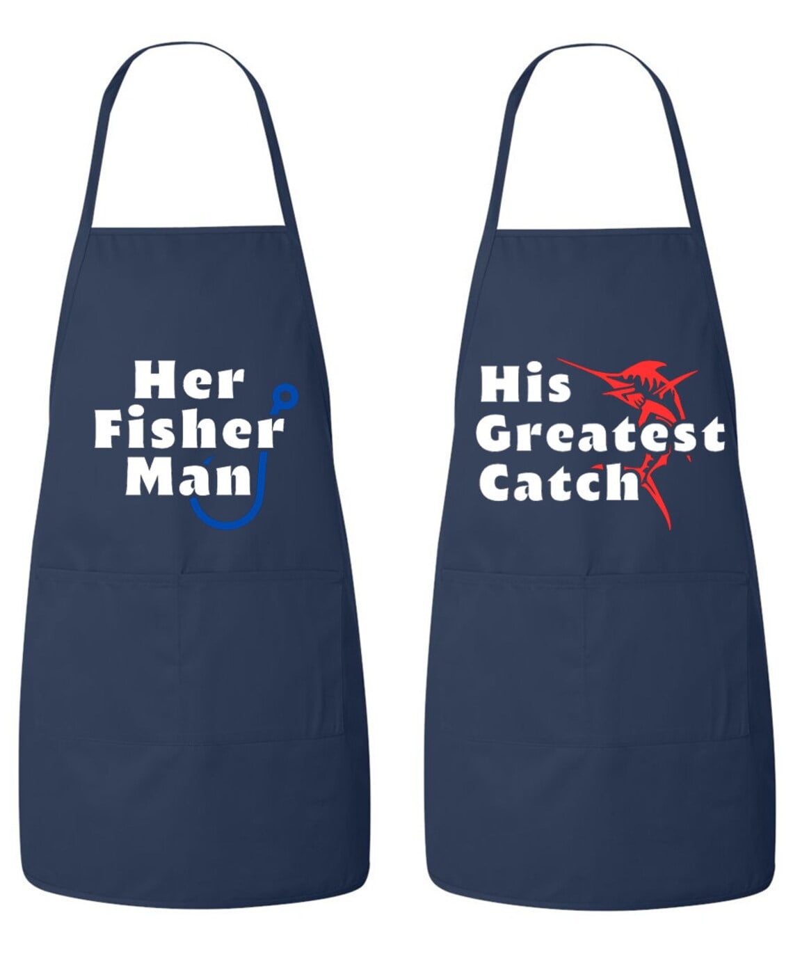 Matching His and Hers Apron Set - Her Fisherman and His Greatest Catch ...