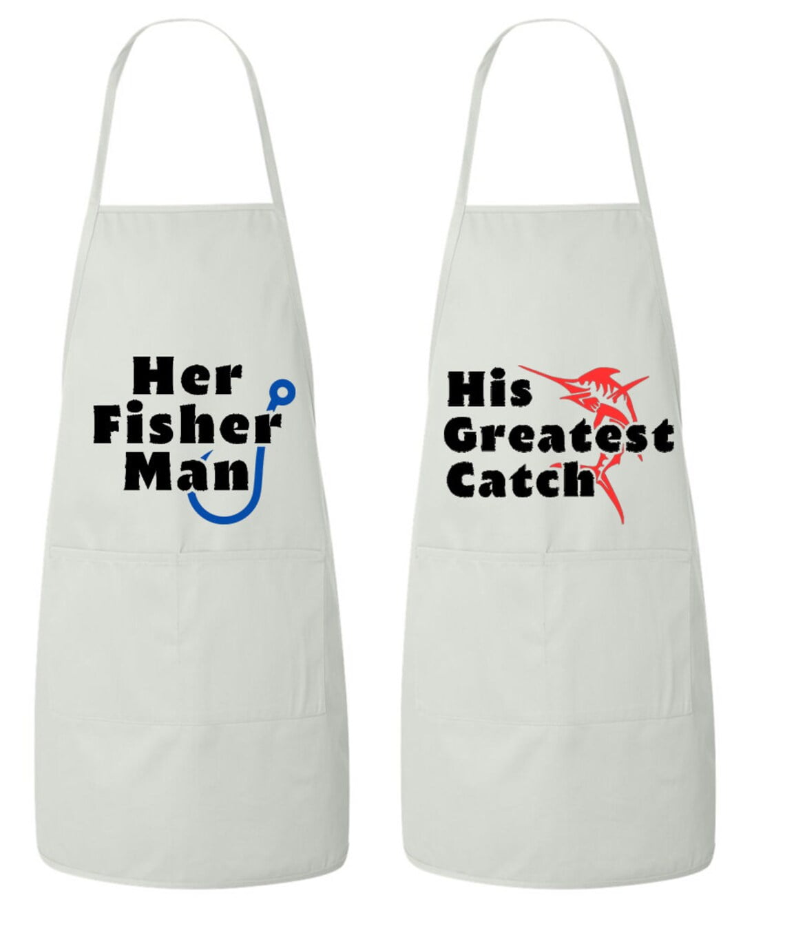 Matching His and Hers Apron Set - Her Fisherman and His Greatest Catch ...