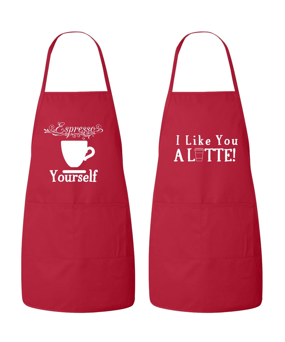 Matching His and Hers Apron Set - Funny Coffee Couple Matching Apron ...