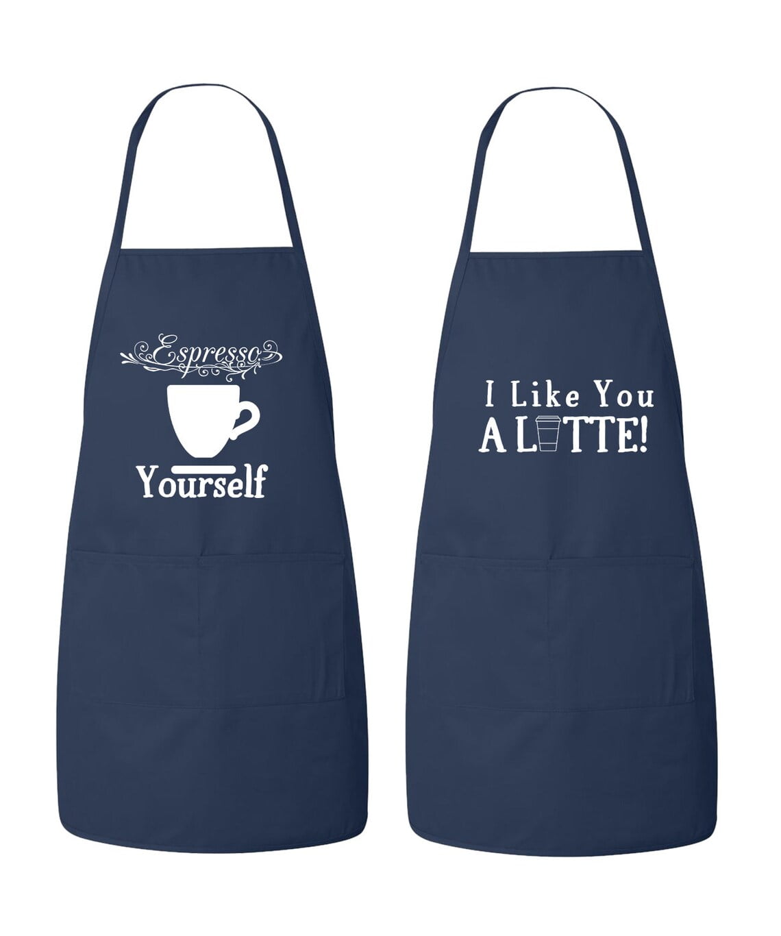 Matching His and Hers Apron Set - Funny Coffee Couple Matching Apron ...
