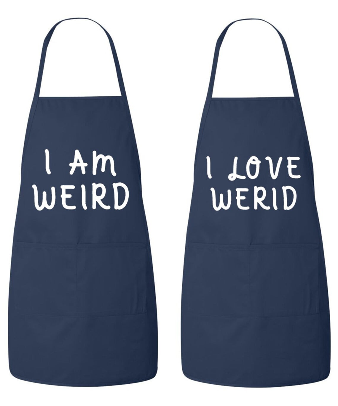 Matching His and Hers Apron Set - I am Weird and I Love Weird - Set of ...