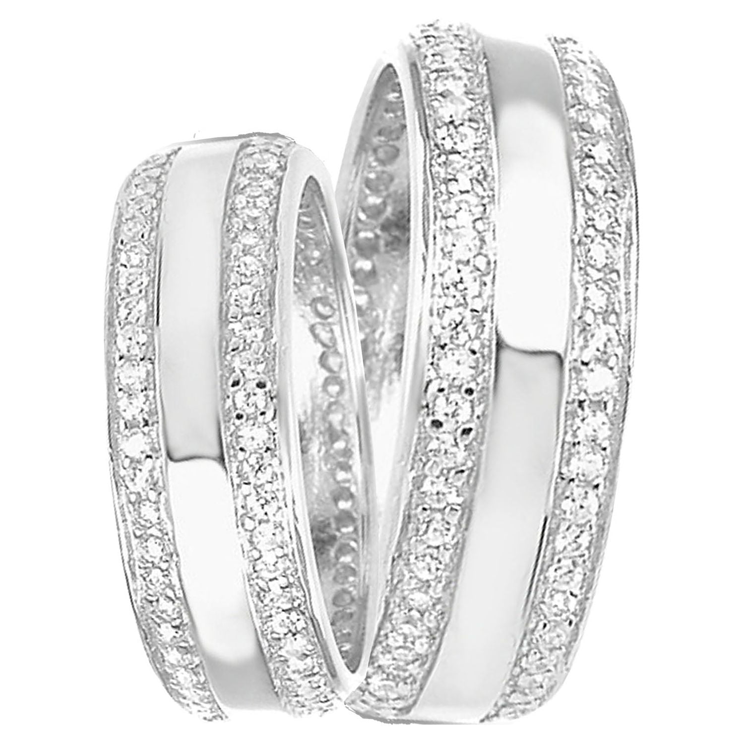 LaRaso & Co. Matching His and Hers Sterling Silver Wedding Bands Set ...