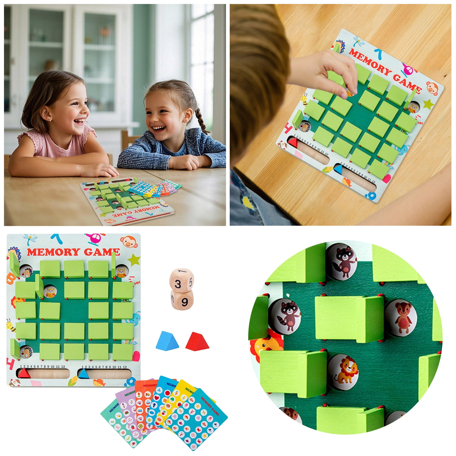 Matching Memory Game For Kids Wooden Board Game Travel Toys Educational ...