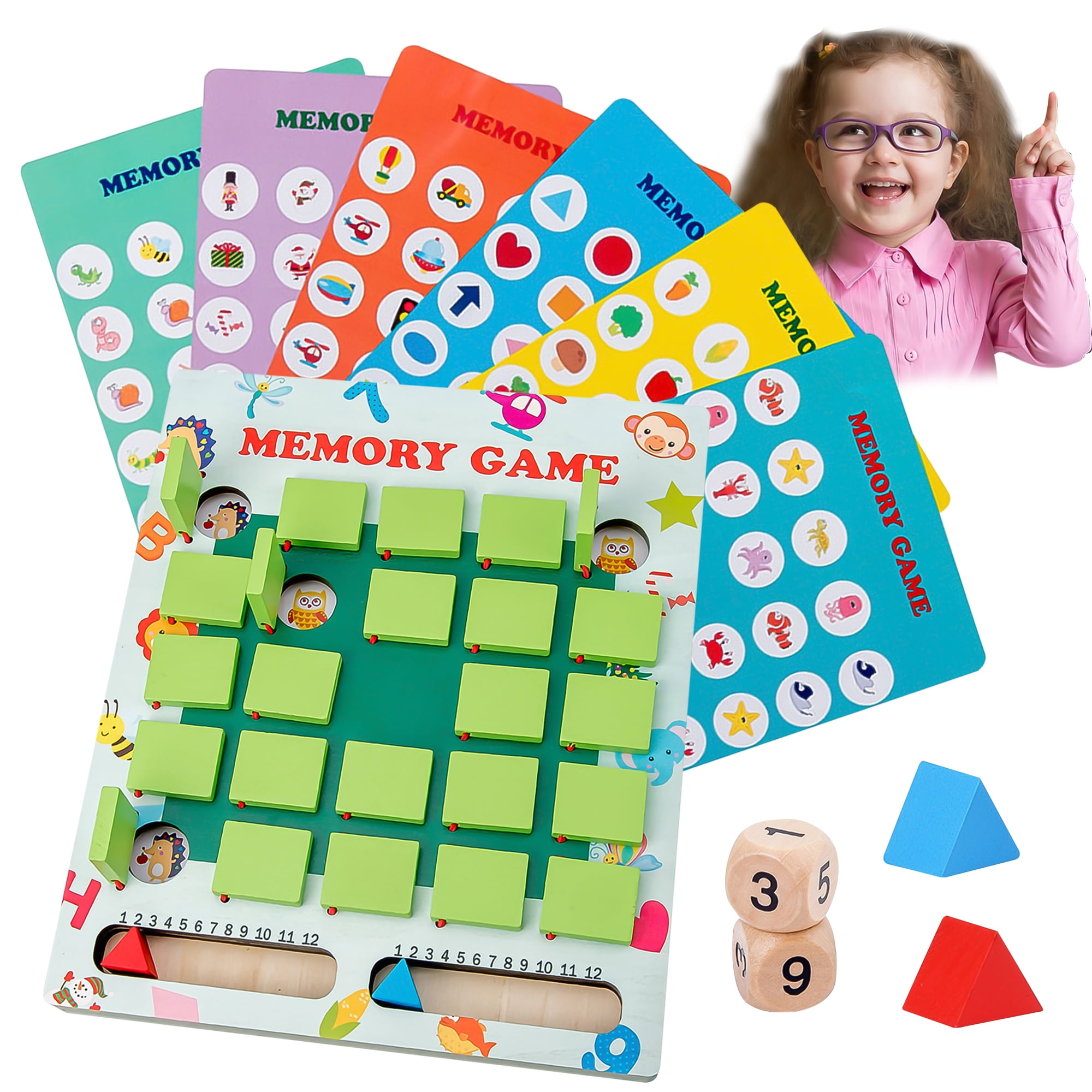 Matching Memory Game for Kids Age 3 4 5 6 7 8 Year Old, Travel Toy for ...