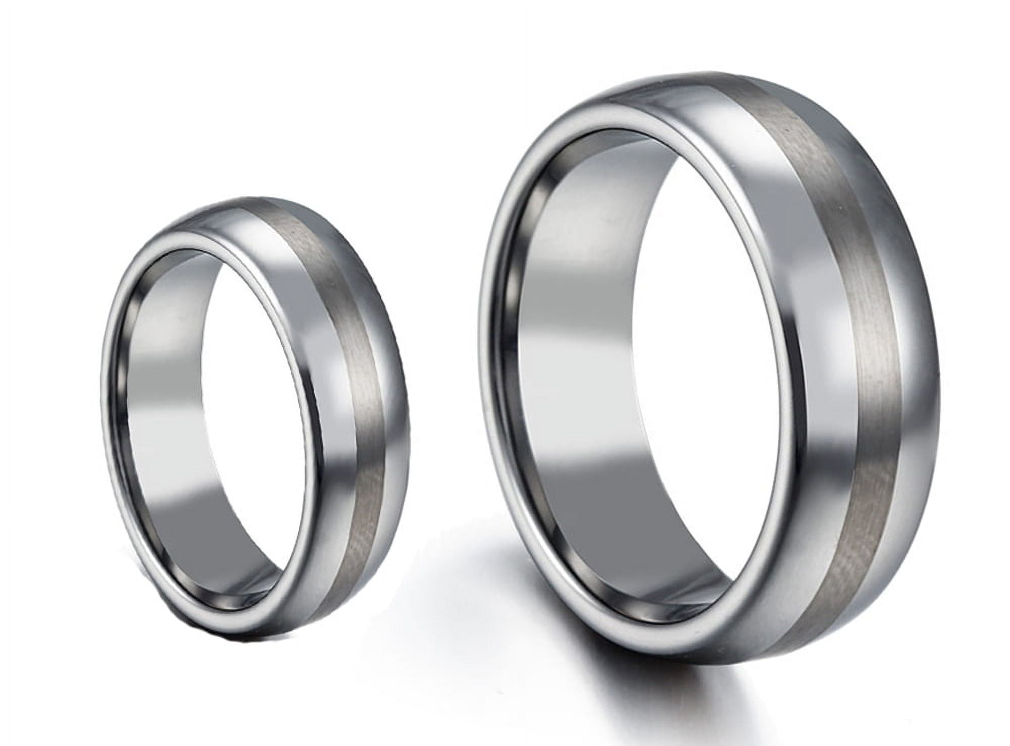 Matching Mens and Ladies Polished Shiny Domed With Brush Center ...