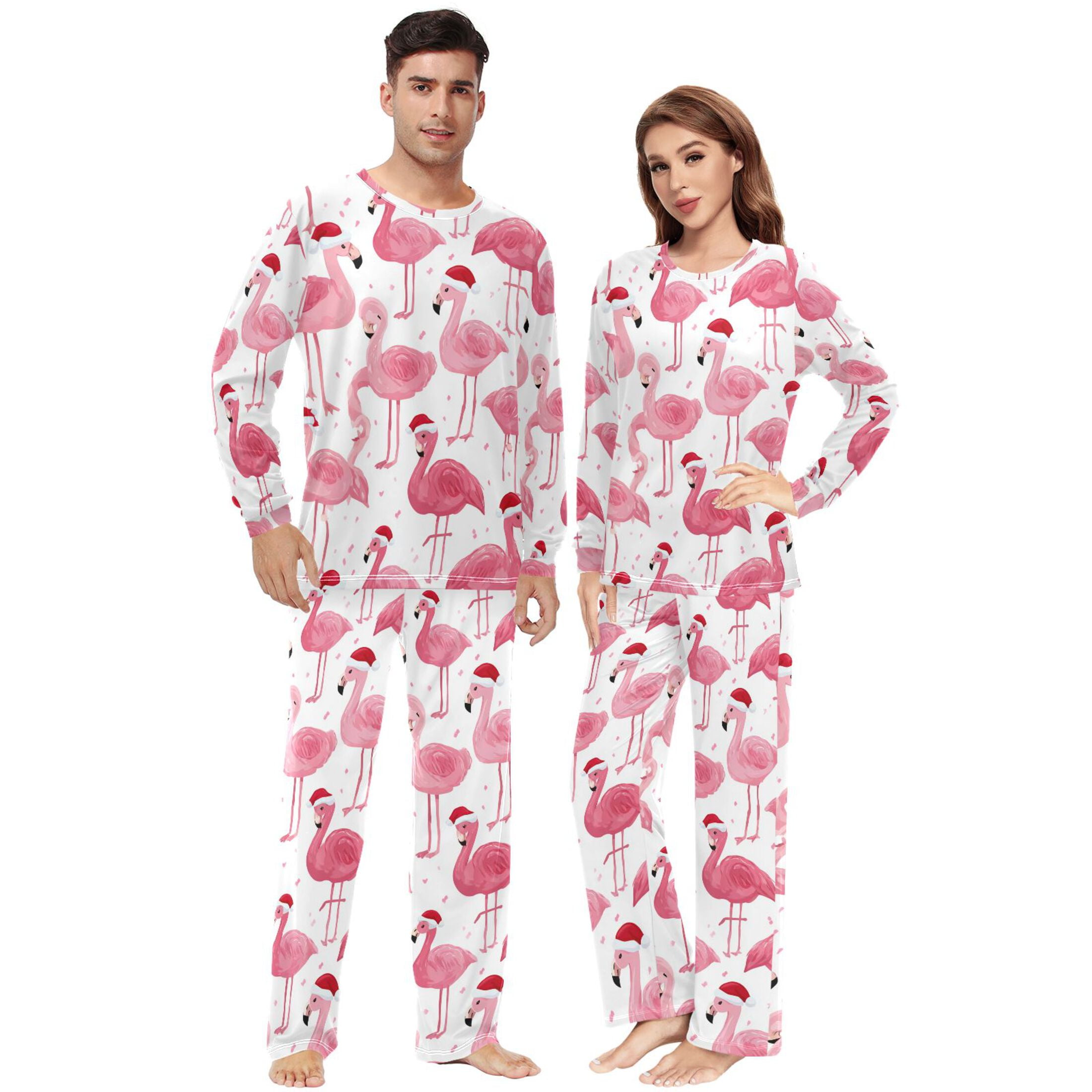 Matching Pajamas for Couples Cute and Lively Flamingos His and Hers ...