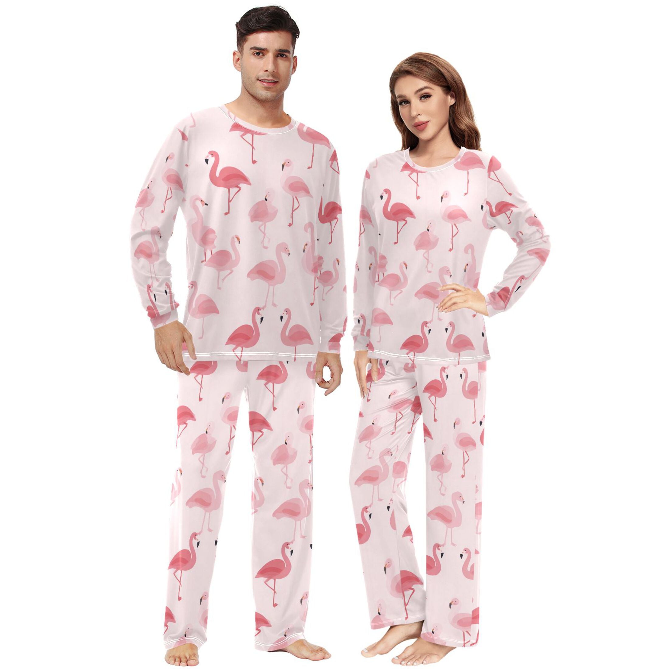 Matching Pajamas for Couples Pink Flamingo His and Hers Pajamas Sets ...