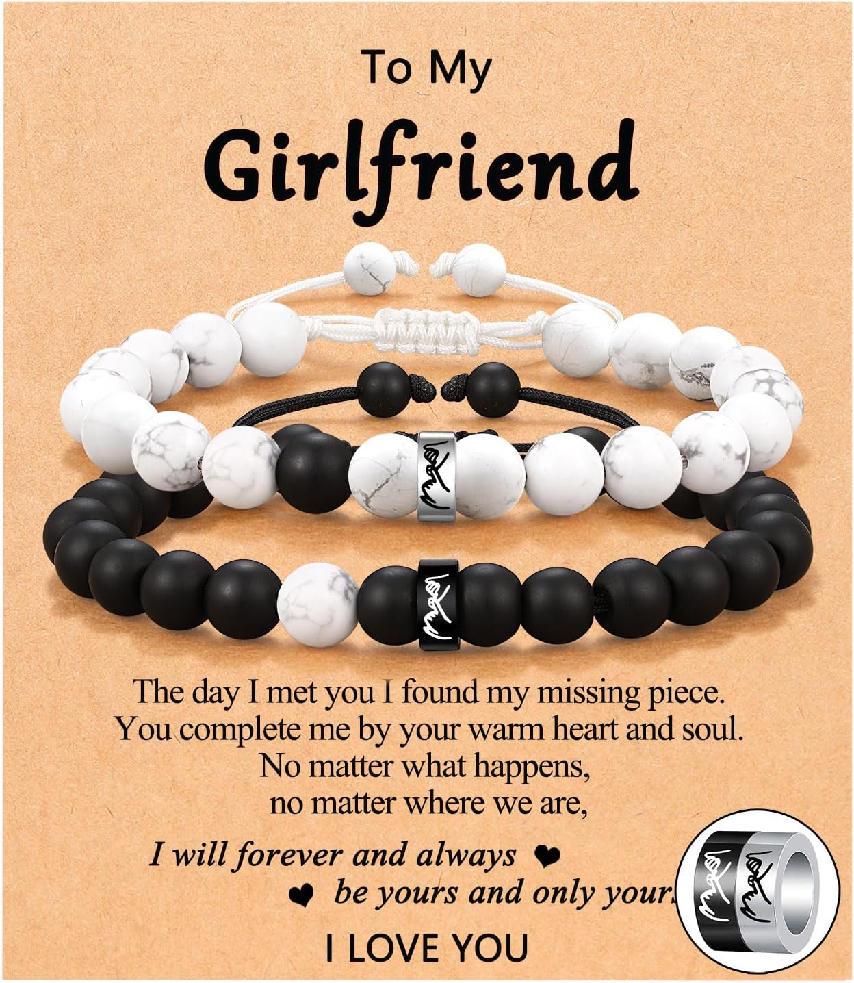 Matching Pinky Promise Couple Ring Bracelets for Boyfriend Husband ...