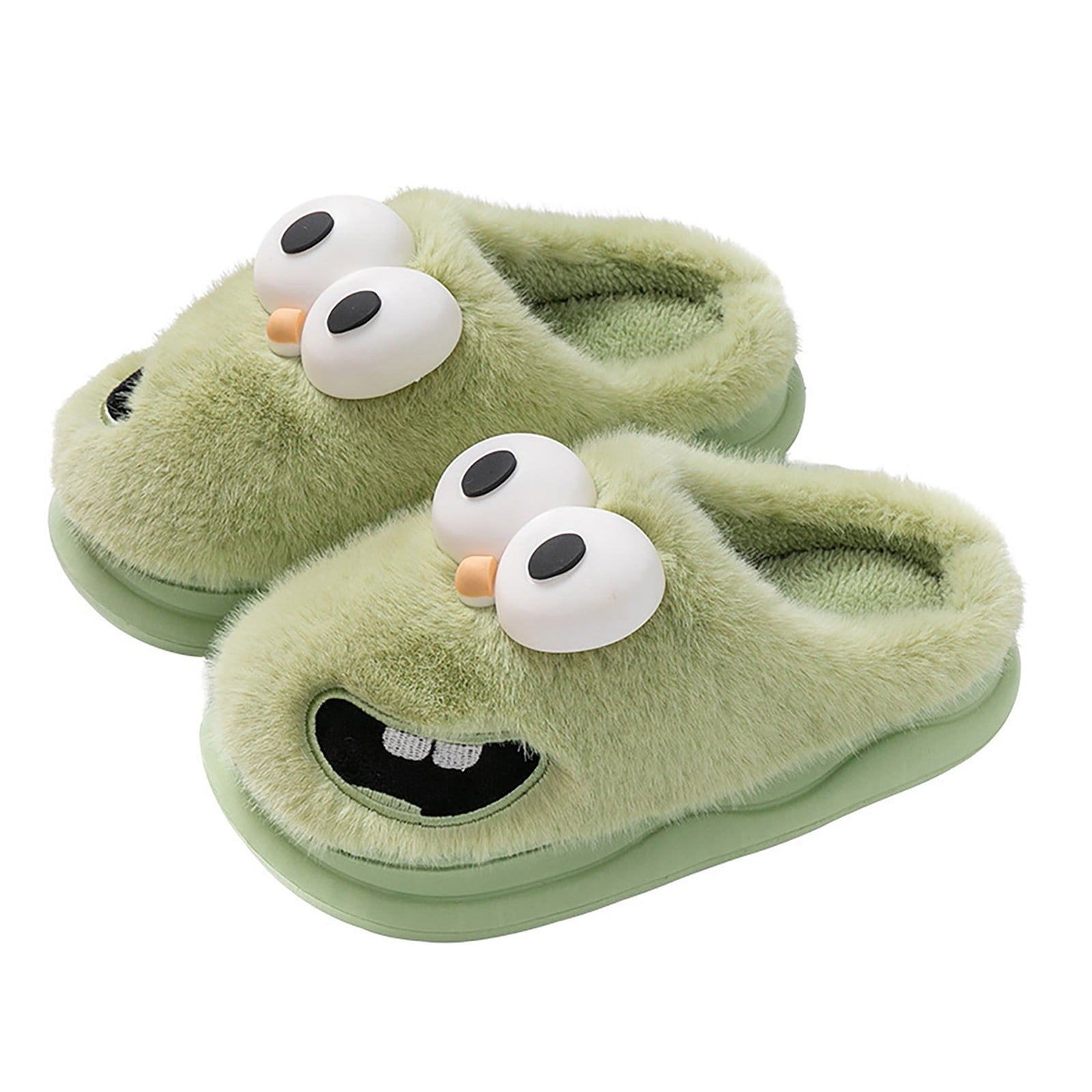 Matching Slippers for Couples Women Men Funny Tongue out Cozy Warm Fuzzy House Memory Foam ...