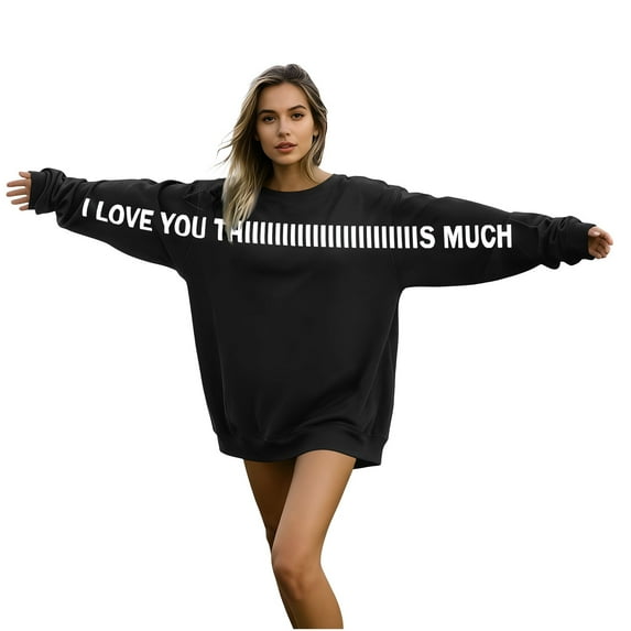 Matching Sweatshirt for Couples I Love You Oversized Long Sleeve Fleece ...