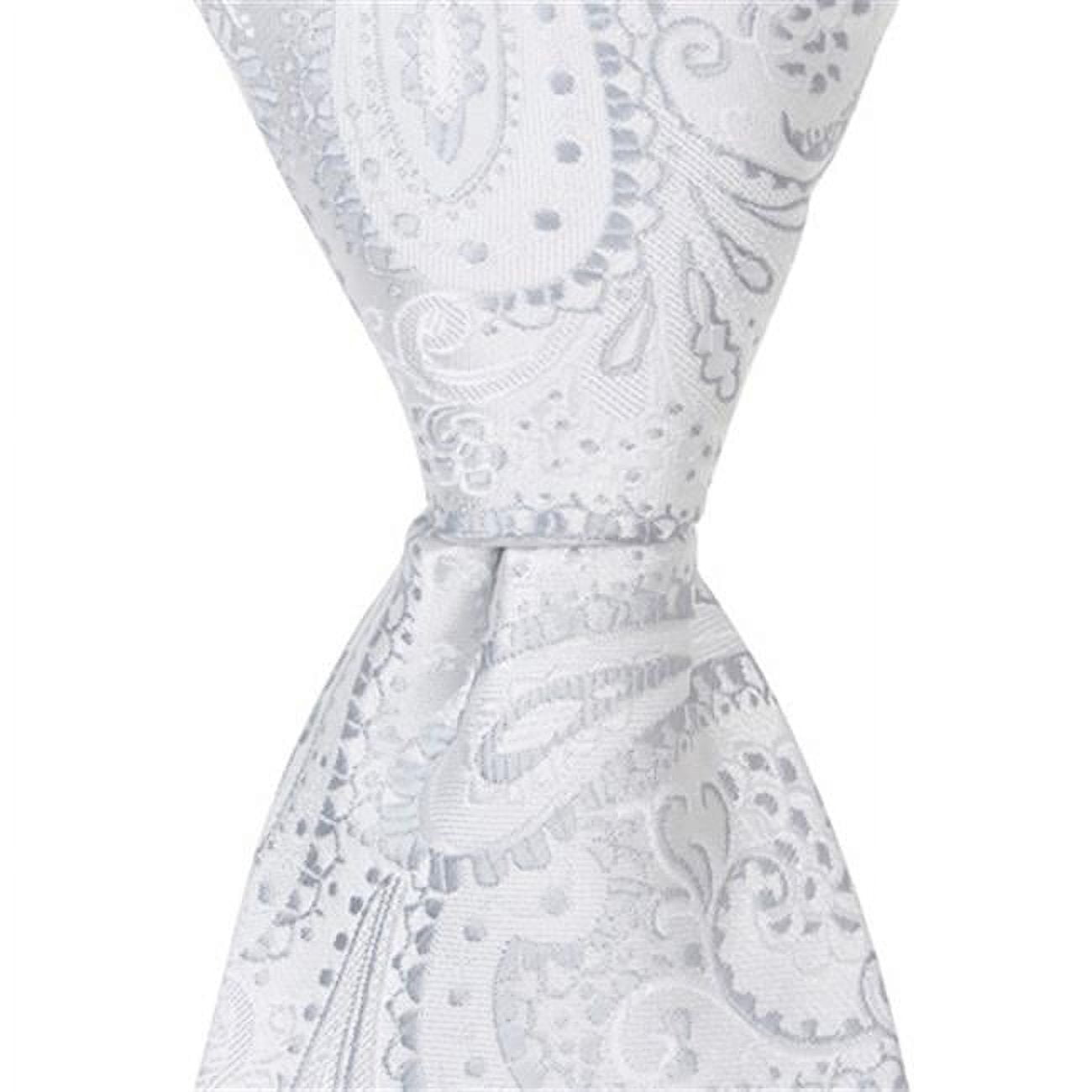 Matching Tie Guy 5295 XS27 - 48 in. Necktie - White & Silver Paisley ...