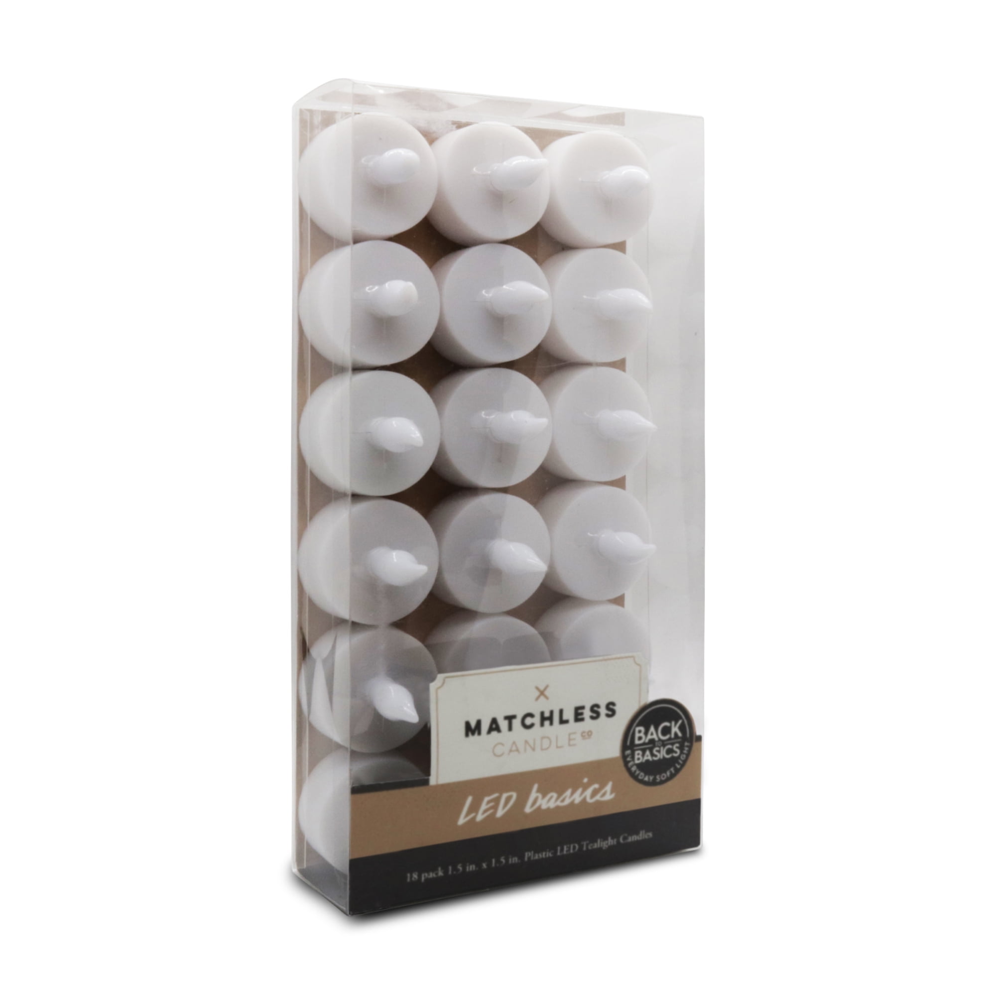 Matchless Candle Co Single LED Tealight Candle, Flat Edge, Smooth ...