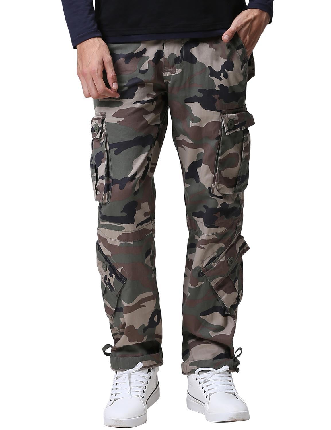 Matchstick Men's Retro Relaxed Plus Size Cargo Pants with Multi Pockets ...