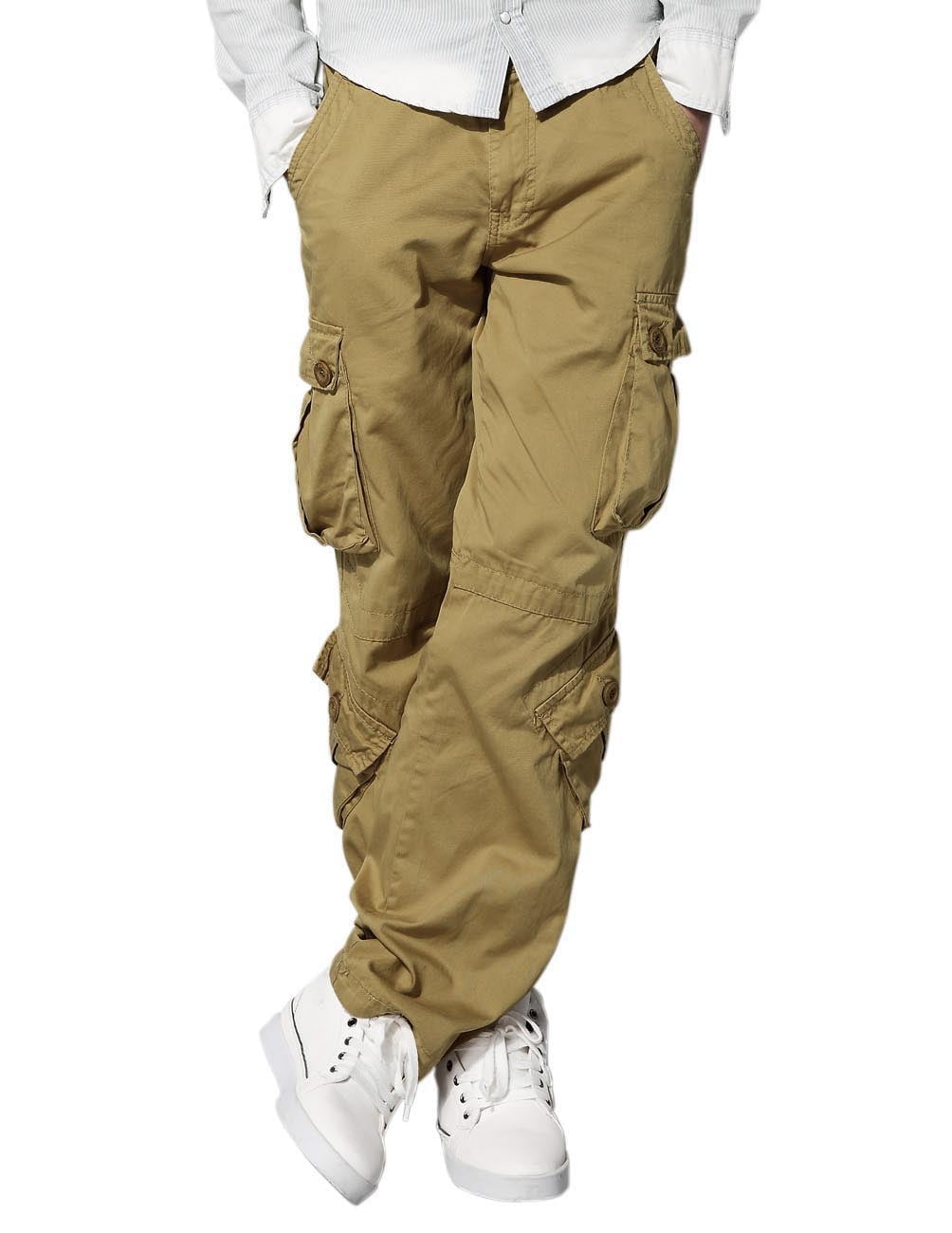 Matchstick Men's Retro Relaxed Plus Size Cargo Pants with Multi Pockets ...