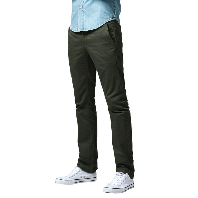 Matchstick Men's Vintage Slim Fit Straight Chino Casual Pants - Walmart.com