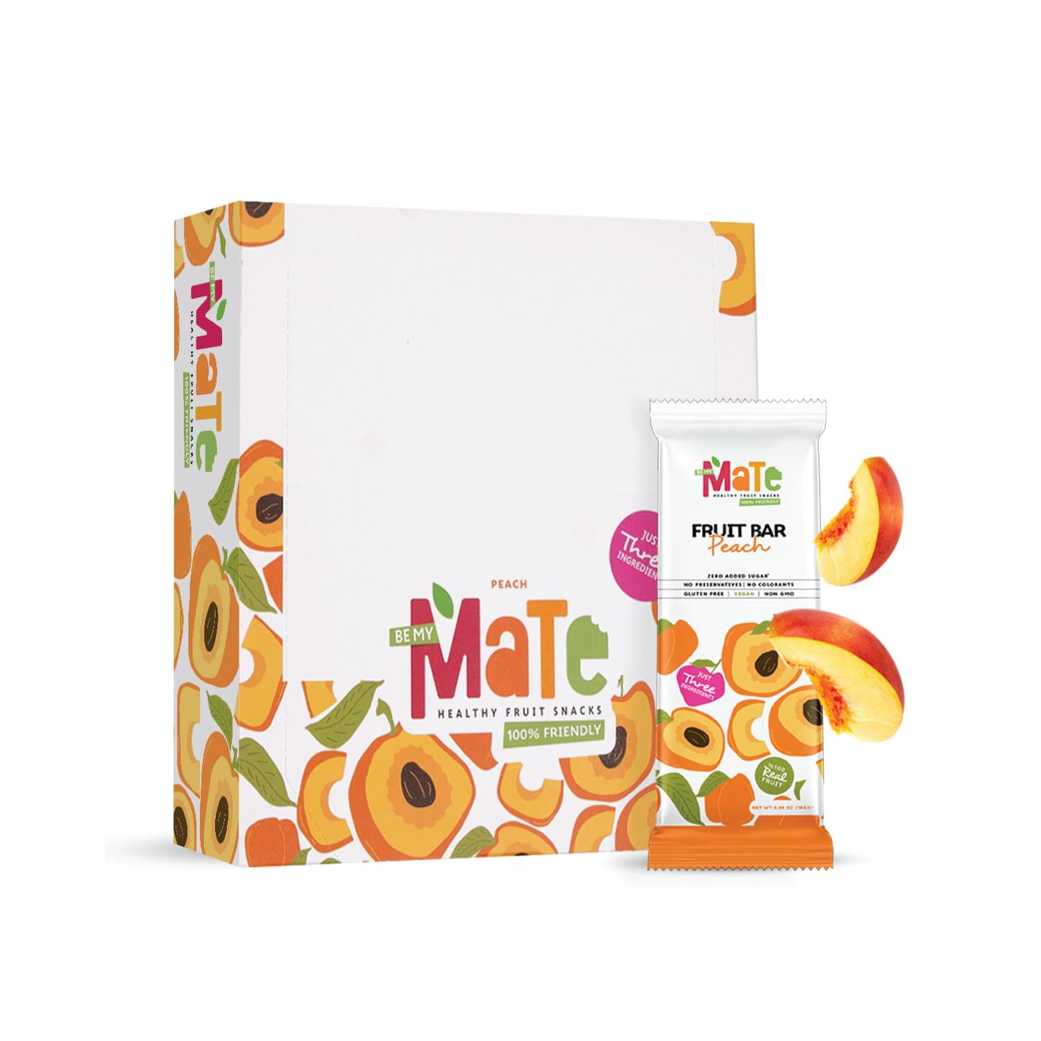 Mate Apple + Peach Healthy Snack, 100% Natural Real Fruit Bar & Gluten ...