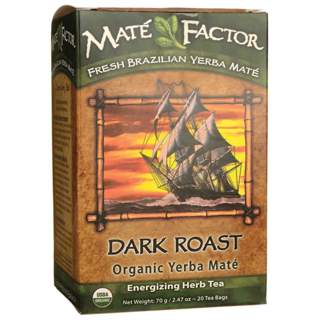 Mate Factor Organic Energizing Yerba Mate Dark Roast Herb Tea - 20 Bags ...