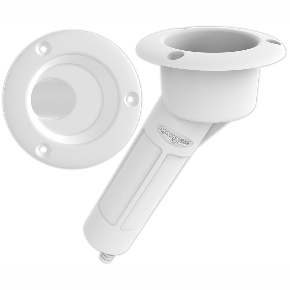 Mate Series Plastic 30 Rod Cup Holder - Drain - Round Top - White ...