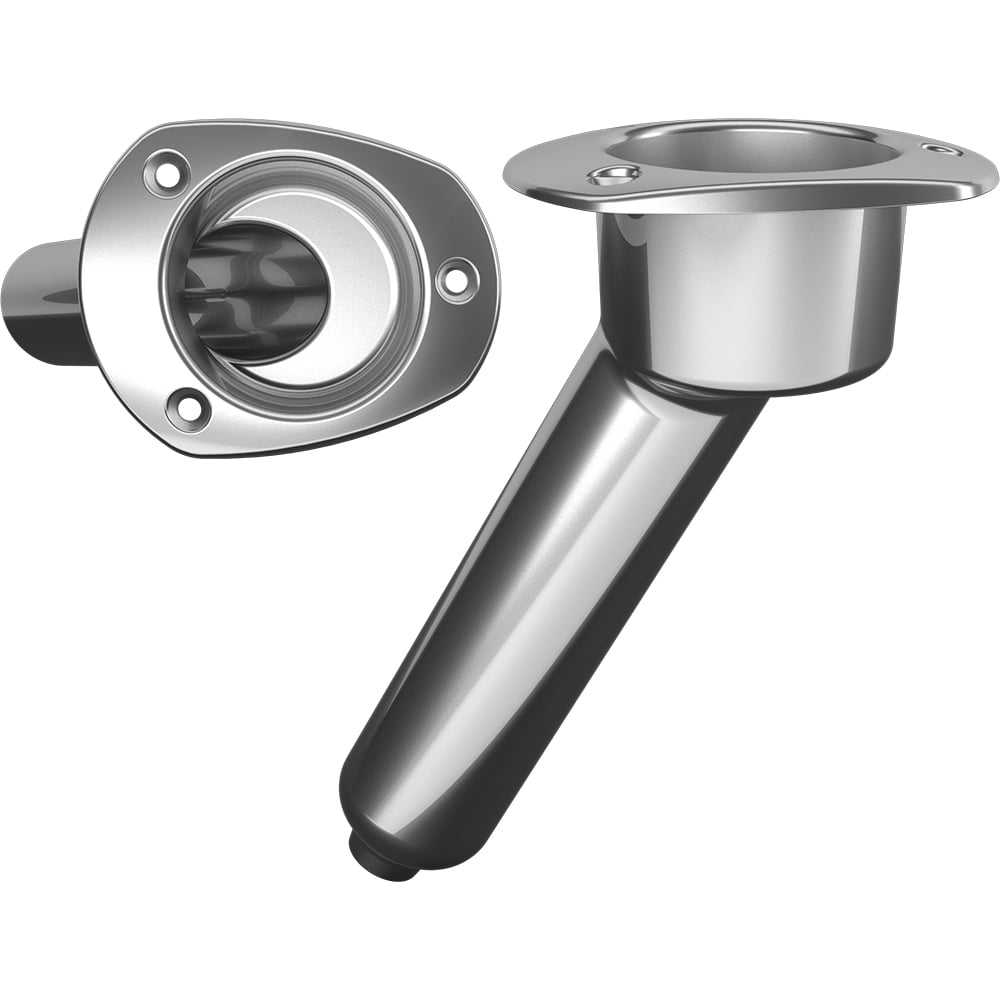 Mate Series Stainless Steel 30° Rod & Cup Holder - Drain - Oval Top ...