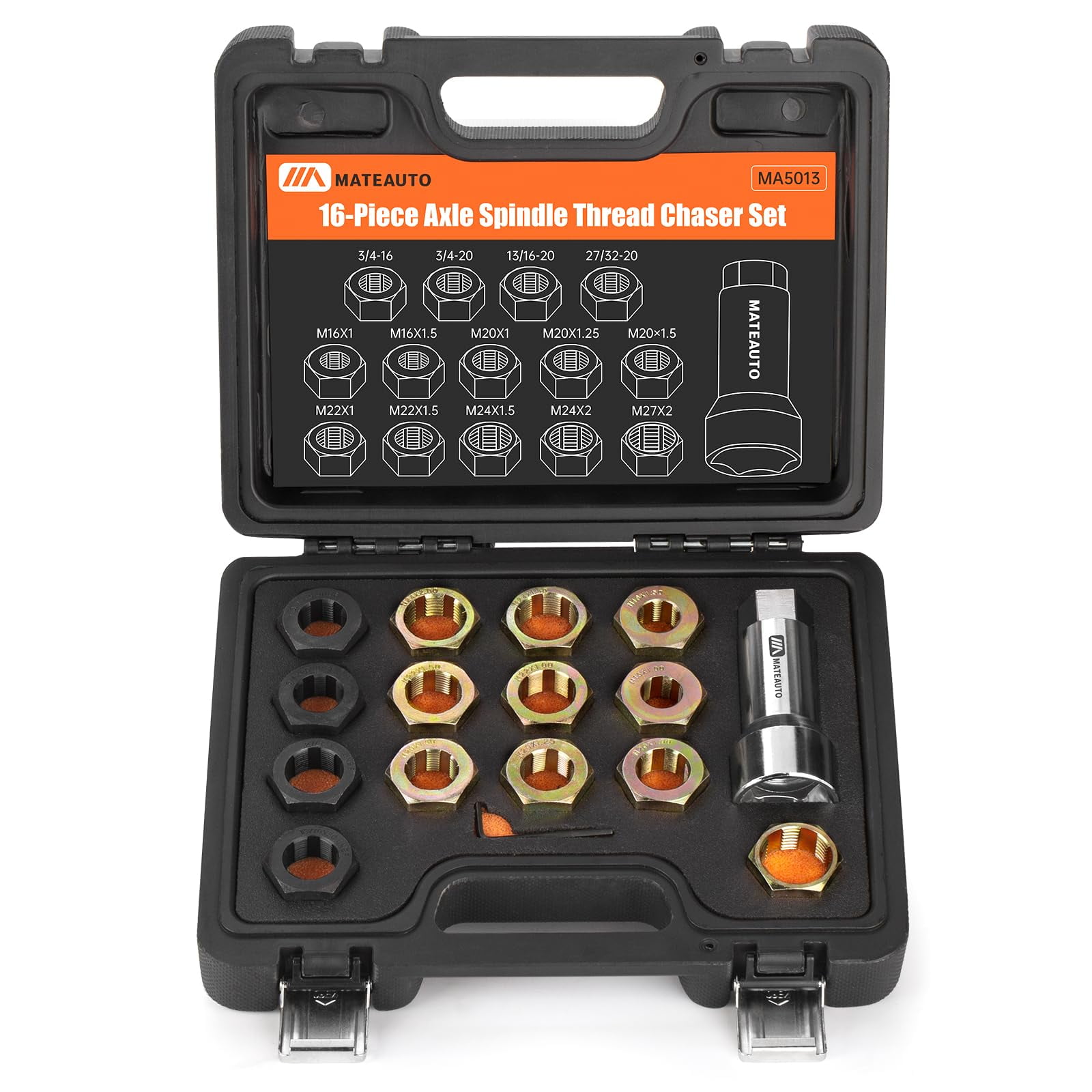 MateAuto Axle Spindle Rethreading Kit,16 Piece Precision Restorer ...