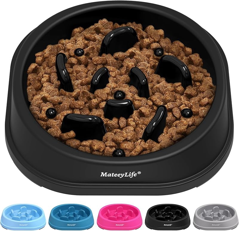 MateeyLife Slow Feeder Dog Bowls 2PCS, Anti-Choking Puzzle Dog Food ...