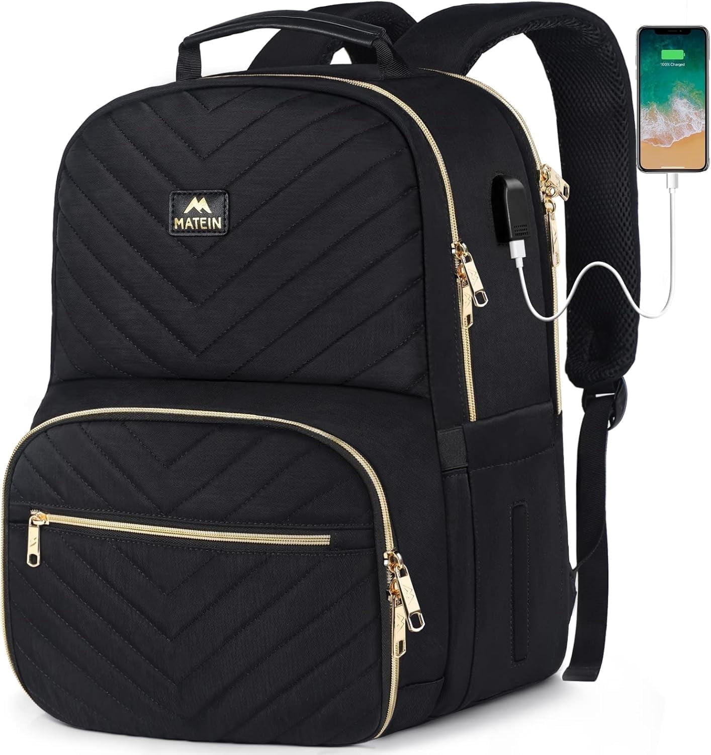 Matein 15.6in Laptop Backpack with Insulated Cooler Compartment, Resist ...