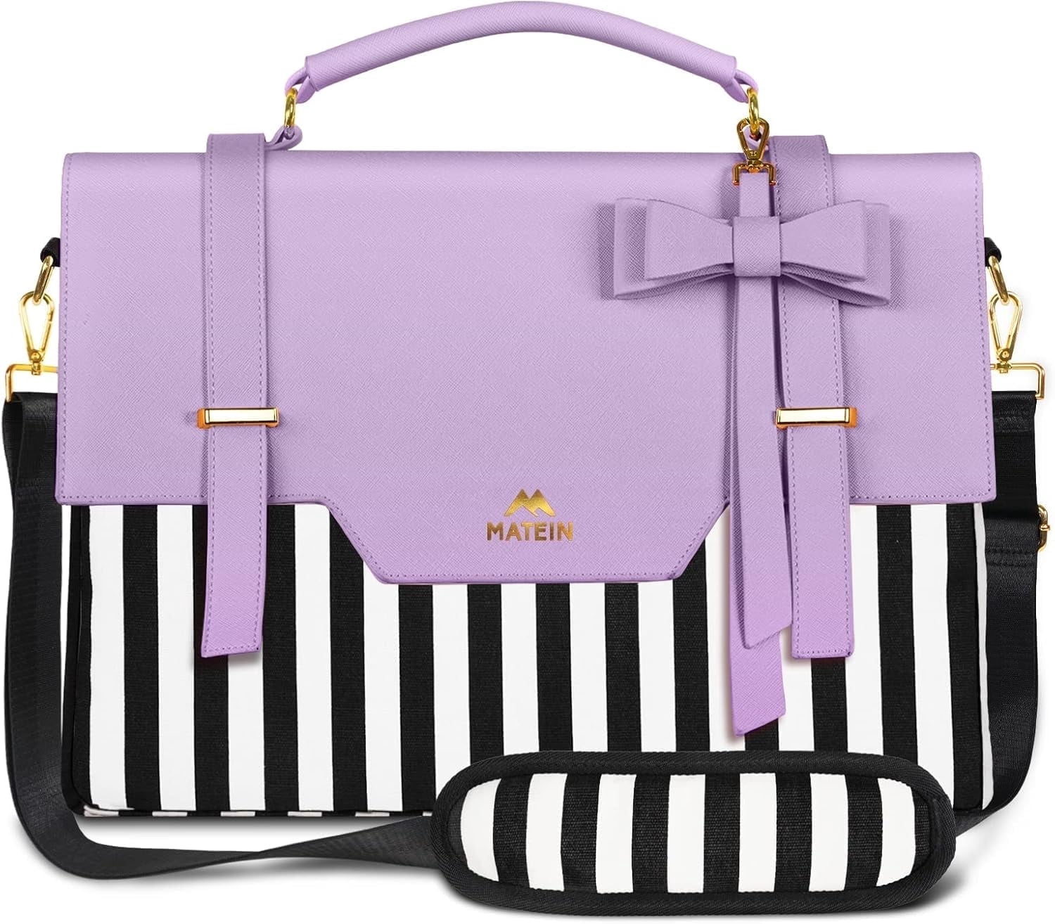 Matein Laptop Tote Bag, 15.6 inch PU Leather Crossbody Shoulder Handbag ...
