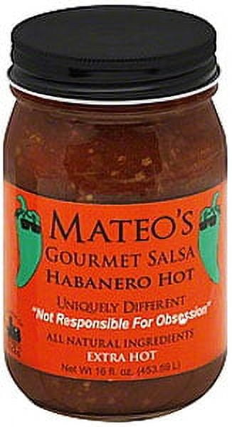 Mateo's Gourmet All Natural Habanero Hot Salsa, Extra Spicy Heat ...