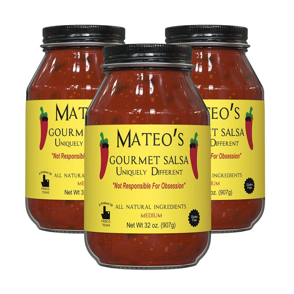 "Mateo’s Gourmet Salsa - Medium Hot Spicy Salsa Dip for Tortillas ...